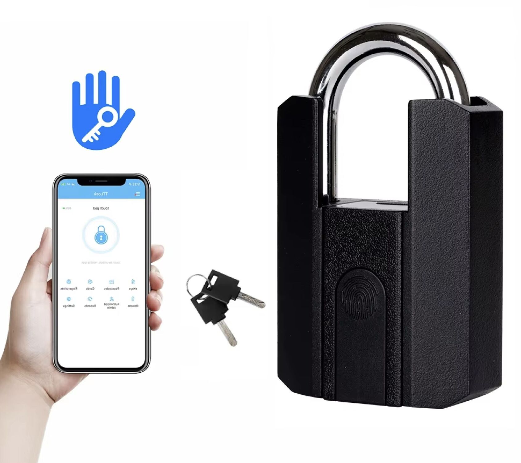 Candado Inteligente Antirrobo | Resistente al Agua, Bluetooth y Huella ...